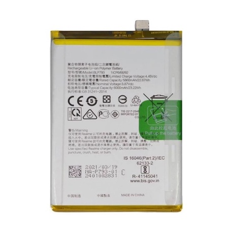 Original Realme C11 C12 C15 C25 C25S NARZO 20 RMX2180 RMX2189 BLP793 ...