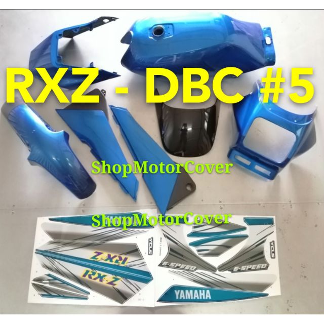 YAMAHA RXZ BODY COVER SET BIRU LAICI DBC WITH STICKER#5 (HLD) MADE IN ...