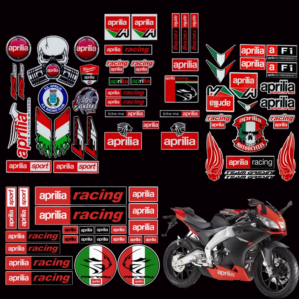 Reflective Motorcycle Decals Tank Fairing Helmet Sticker for Aprilia ...
