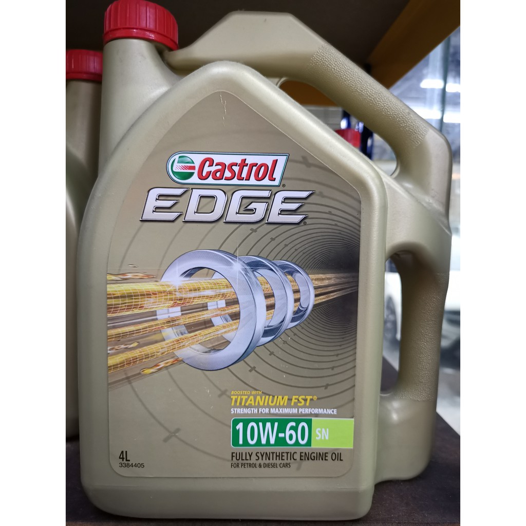 CASTROL EDGE 10W60 SN Fully Synthetic Engine Oil (4L) 10W-60 | Shopee ...