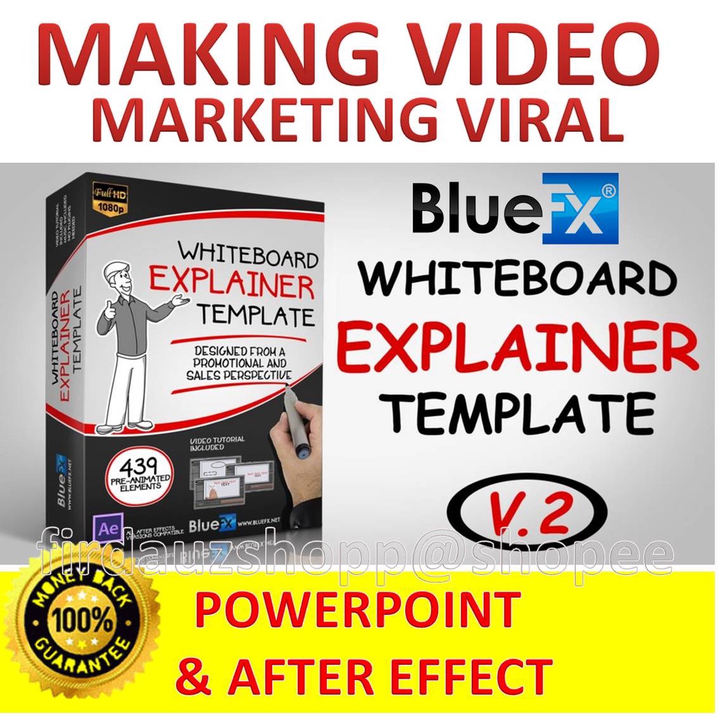 The Whiteboard Explainer Blue FX - After Effect / PowerPoint Template Editable. Drag n Drop ...