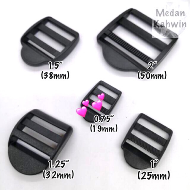 #BJ006408D Pelaras Berpegang Tali Beg 0.75” Buckle Ladder Lock Slider ...