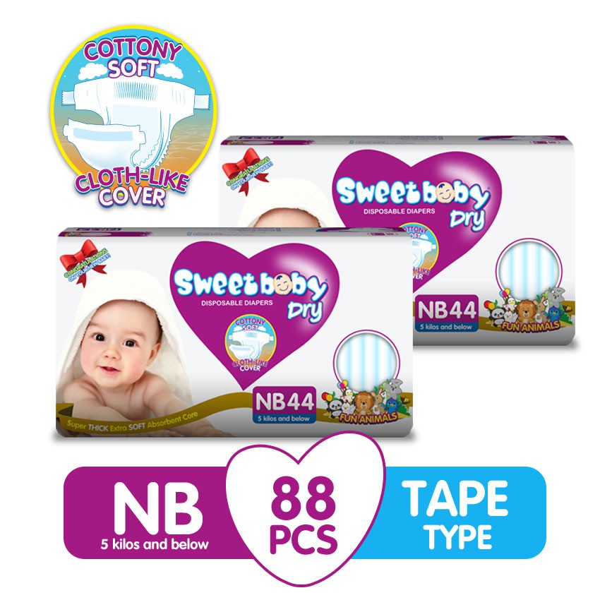 Sweetbaby Dry Econo Pack New Born 44s x 2 (88pcs) | Shopee Malaysia