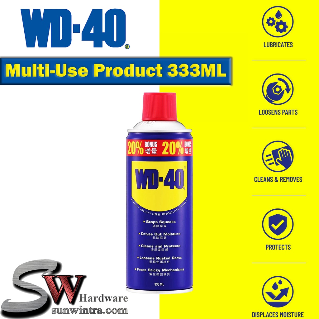 [100% Original] WD-40 Multi-Purpose Lubricant 333ML 20% Extra | Shopee Malaysia