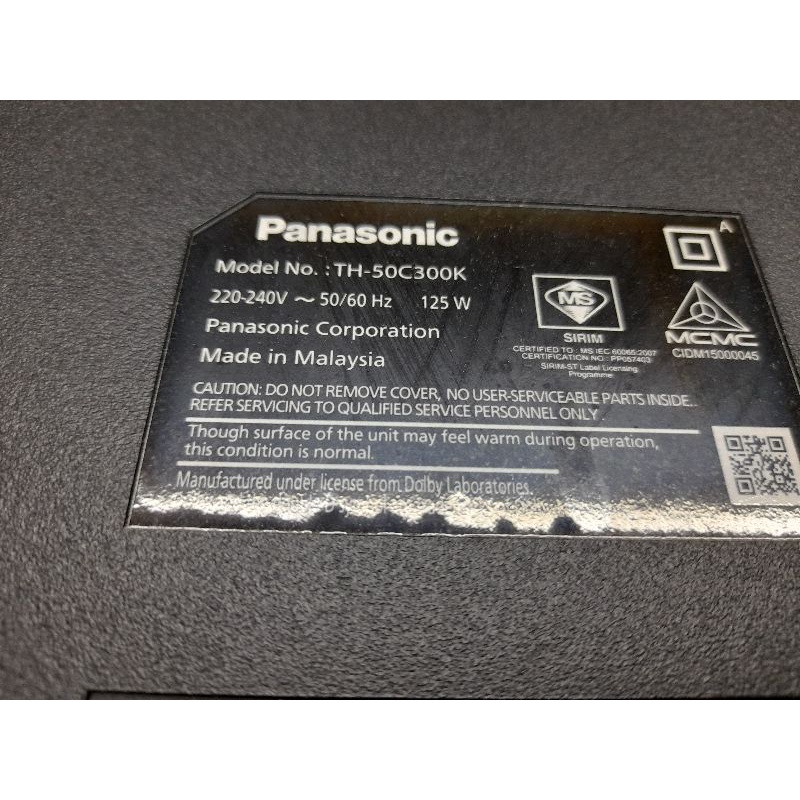 PANASONIC TH-50C300K LED TV SPAREPARTS (USED) | Shopee Malaysia