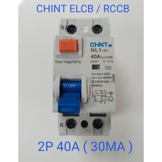 CHINT 2P 40A 30MA ELCB / RCCB (NL1-63) | Shopee Malaysia