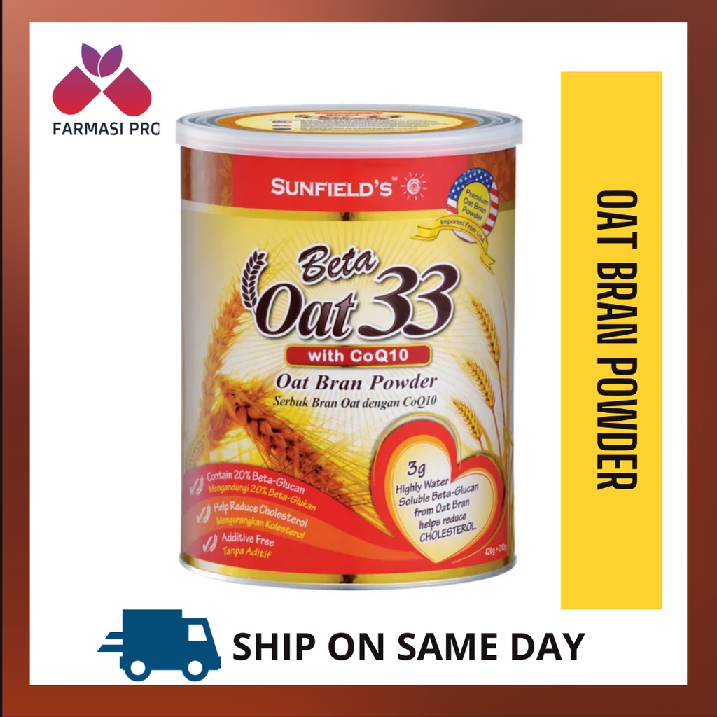 Sunfield's Beta Oat 33 with CoQ10 Oat Bran Powder 420g+210g (EXP 08/5 ...