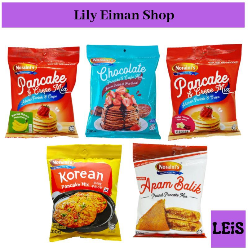 Noraini's Pancake Vanilla Mix, Pancake Chocolate Mix, Pancake Banana ...