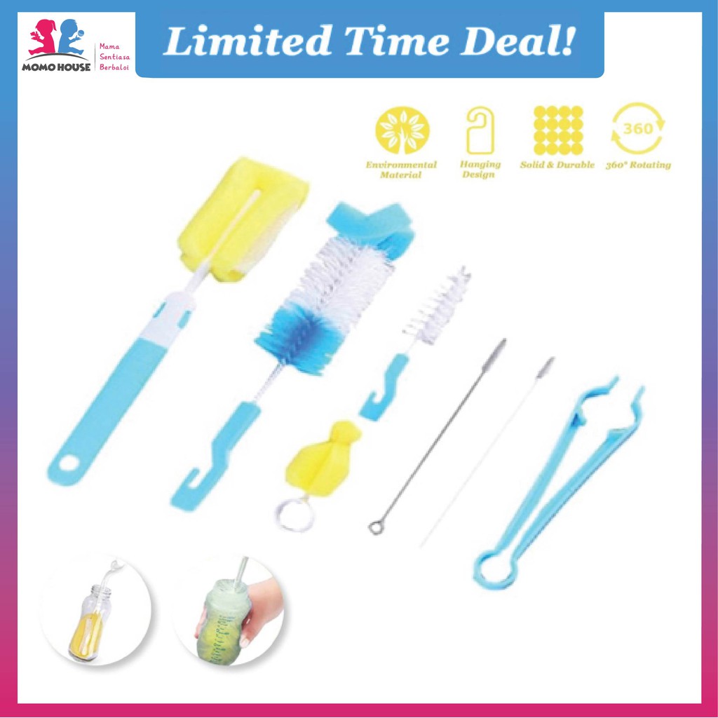 MOMO HOUSE 7 Dalam 1 Berus Cuci Puting Botol Susu | Shopee Malaysia