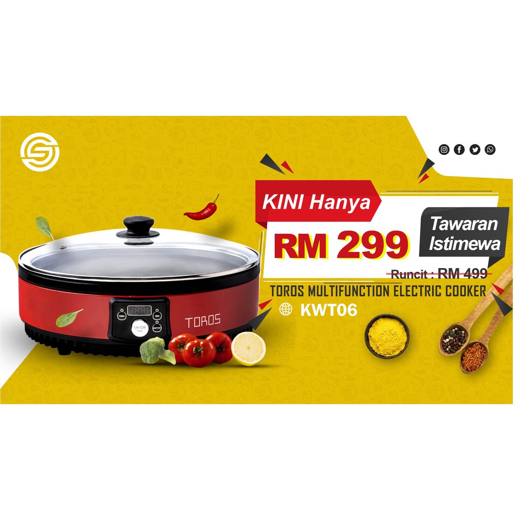 🅰🅻🅴🔥Ready Stock🔥Toros Multifunction Electric Cooker | Shopee Malaysia