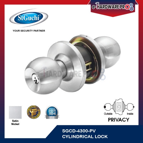 St Guchi/Armor Door Lock SGCD4300 Cylindrical Door Lock Set Door Knob ...