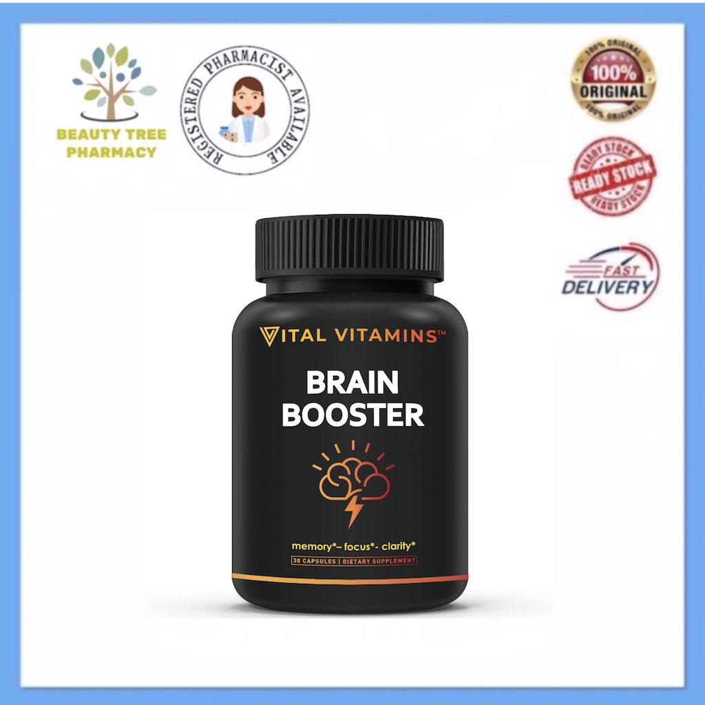 Vital Vitamins Brain Booster 30 Capsules (Improve Memory, Enhance Focus ...