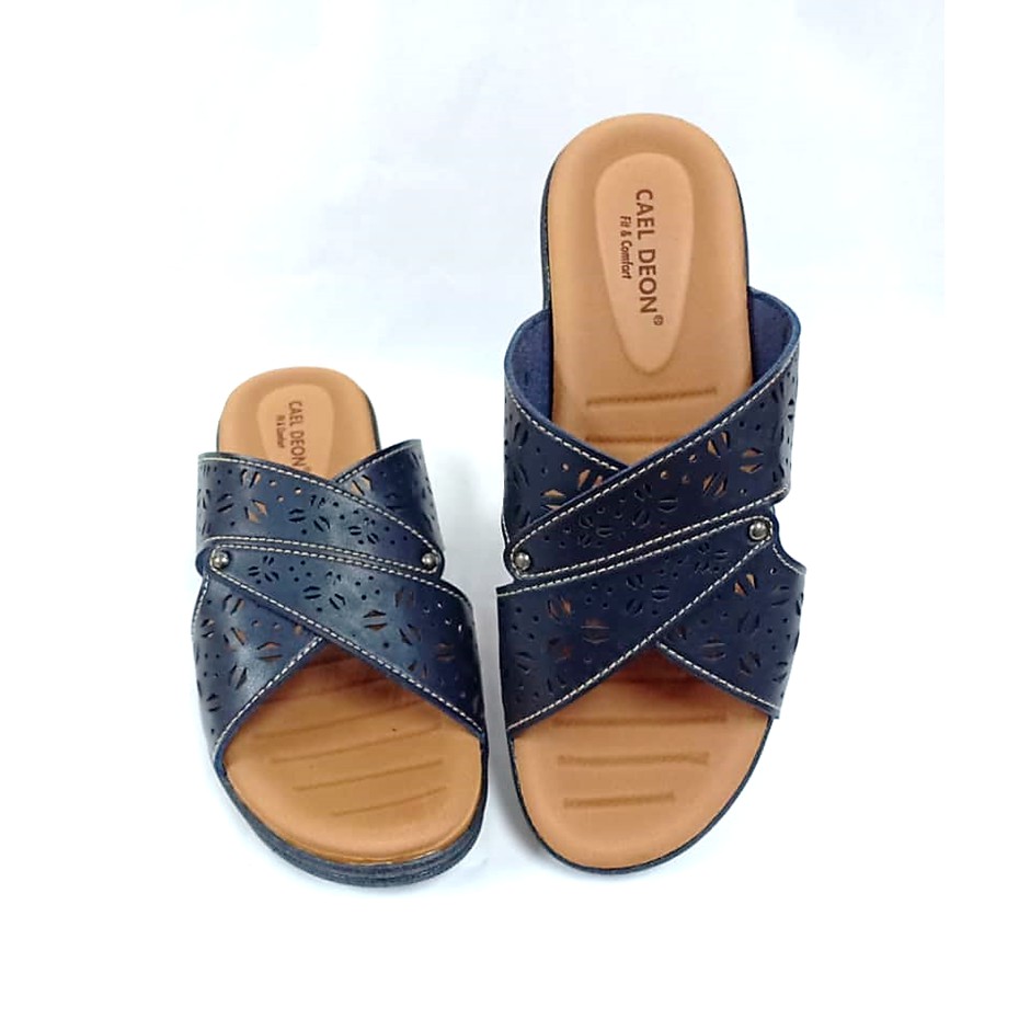 Ladies Comfort Sandals CD36331 (Navy Blue) | Shopee Malaysia