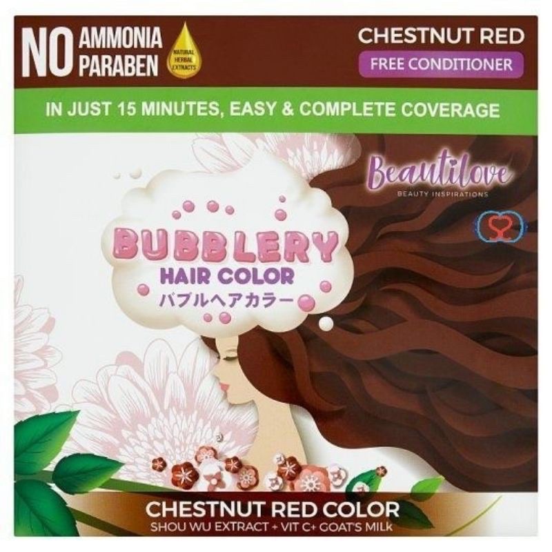 Beautilove Bubblery Hair Color /Beautilove Pewarna Rambut 【Chestnut Red ...