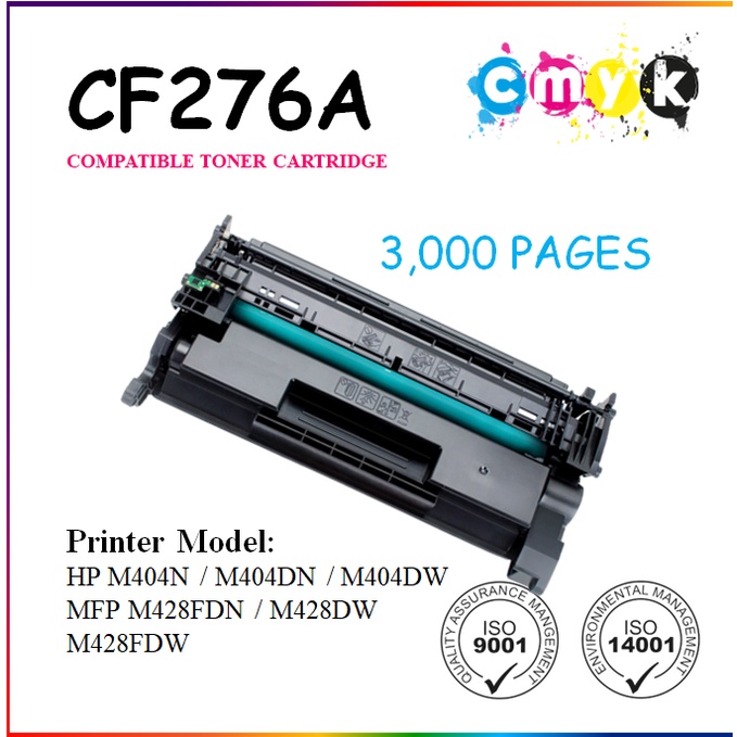 Compatible HP CF276A 76A CF 276A Laserjet Pro MFP M404dn M404n M428dw ...