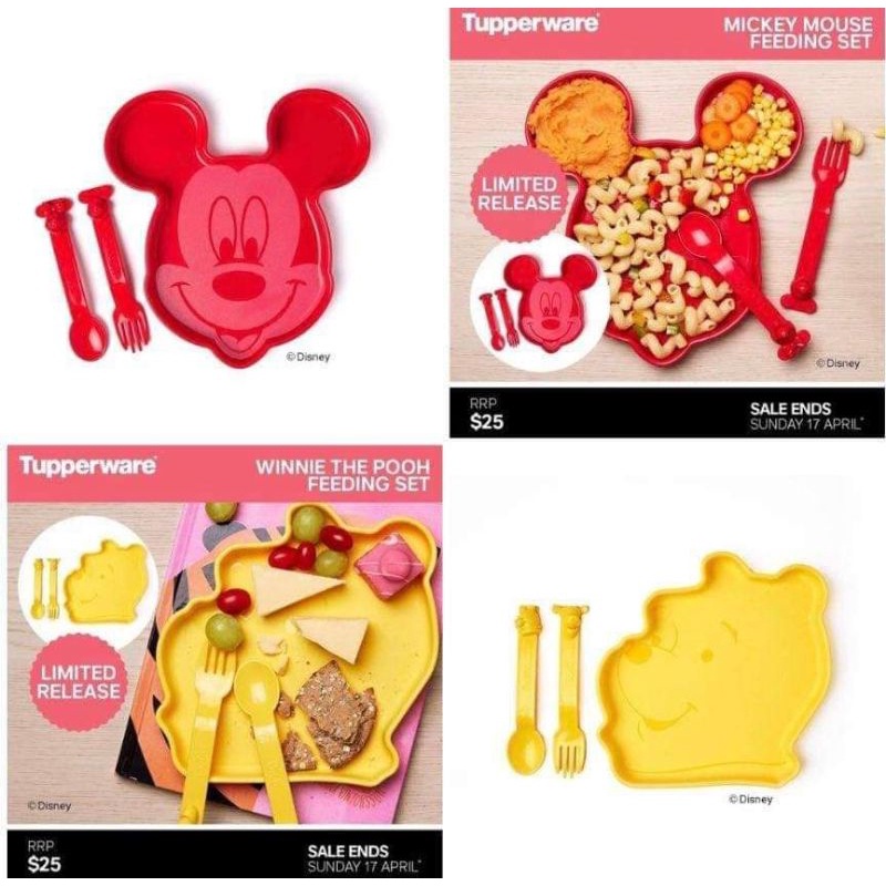 Tupperware Disney Mickey Mouse Minnie Mouse Plate Eco Bottle Lunch Box ...