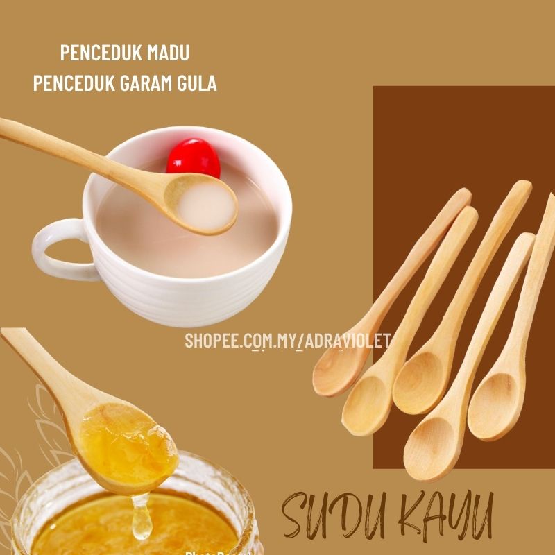 Honey Wooden Spoon Sudu Kayu Teh Madu Kopi Garam & Gula | Shopee Malaysia