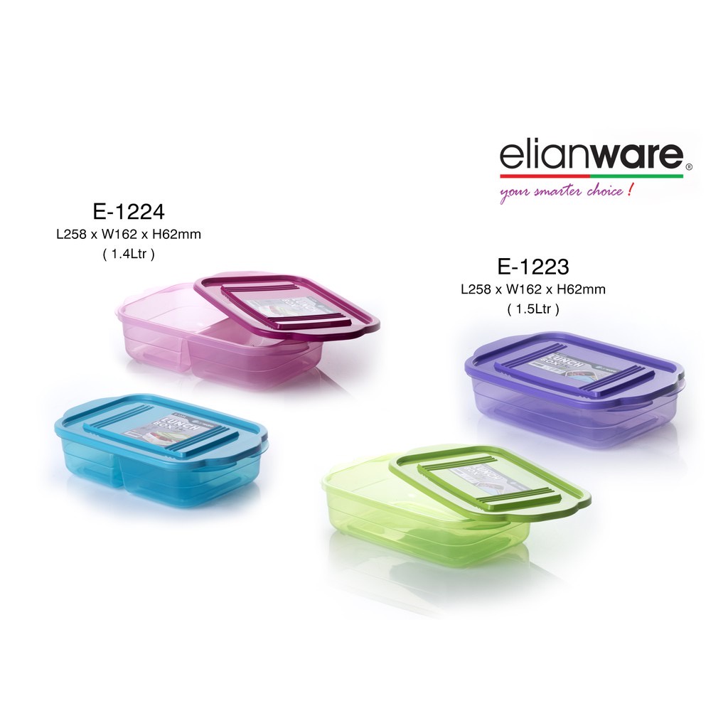 Elianware E-1223 1 Compartment / E-1224 2 Compartment BPA-Free Plastic ...