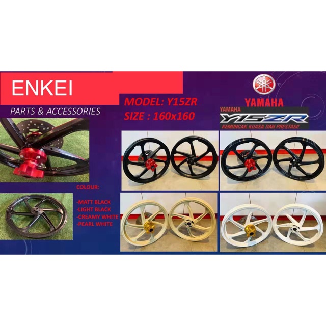 Y15zr/ Y15 6L Enkei y125z design (🔥F160-160R )1Sets siap hub &Bush ...