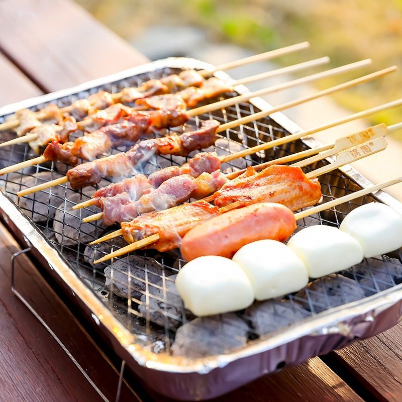 Easy Carry MIni Disposable BBQ grill one time grill with Charcoal ...