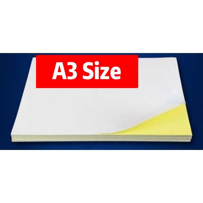 A3 size white label sticker paper with adhesive glue backing A3 drawing ...