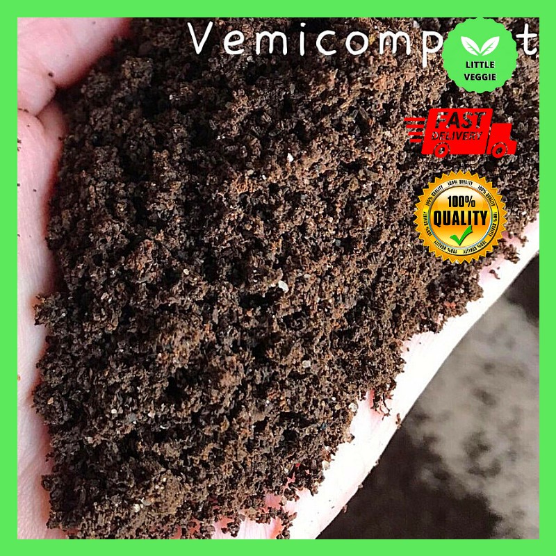 Baja Cacing Vermicompost Organic 100% Natural Fertilizer 2kg | Shopee ...