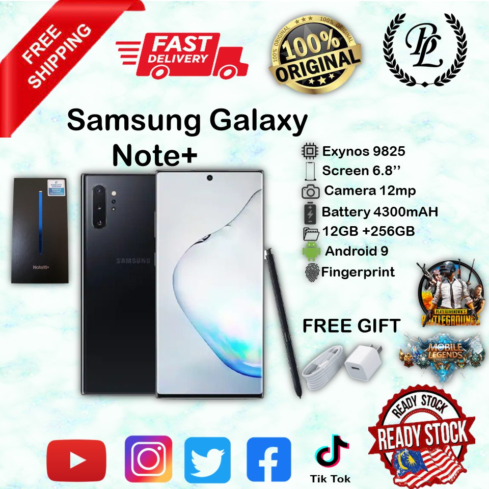 READY STOCK 100% ORIGINAL Samsung Galaxy Note 10+ ( WITH BOX ) 🚛 FREE ...