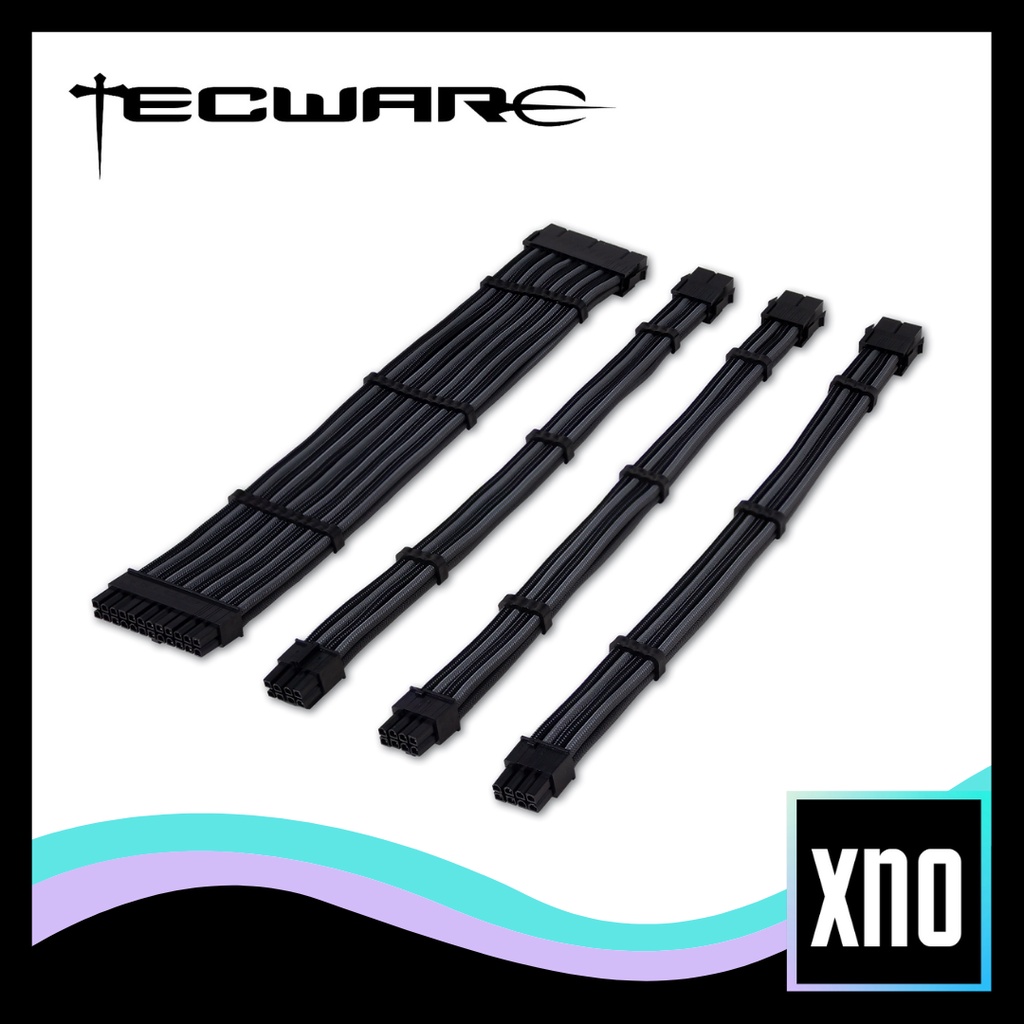 Tecware Flex Sleeved Extension Cables - Black/Grey | Shopee Malaysia