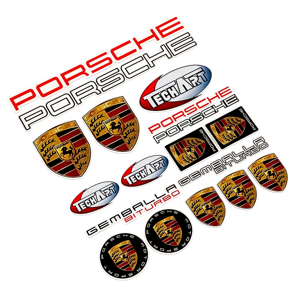 Porsche Logo Reflective Car Emblem Badge Sticker Decals SET | Shopee ...