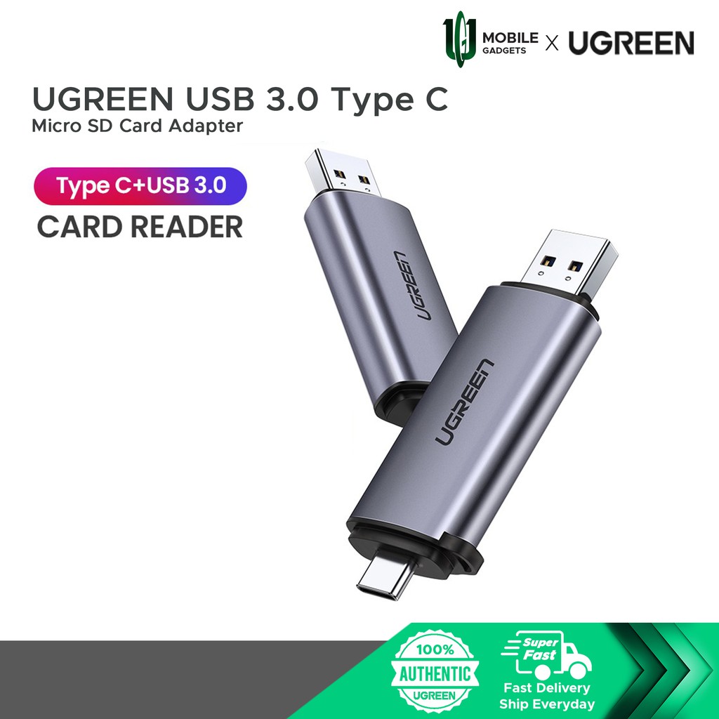 UGREEN 2 in 1 USB C Card Reader USB Type C USB 3.0 OTG Memory Card ...