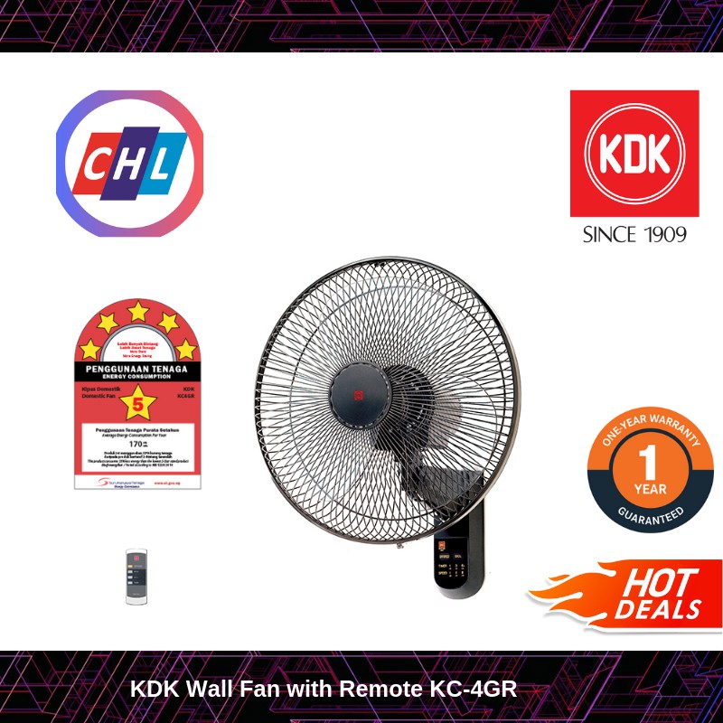 KDK Wall Fan with REMOTE CONTROL KC-4GR [RANDOM COLOUR] | Shopee Malaysia