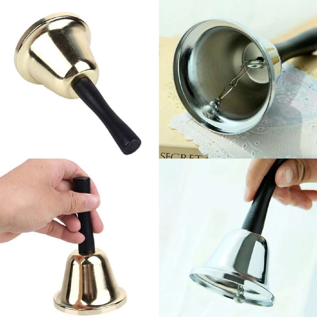 (SOLID RING & GRIP) Anti Rust Heavy Metal Hand Held Bells Handheld Bell ...