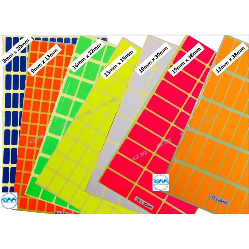 Rectangle Self-Adhesive Non-Toxic White/Fluorescent Colour Labels ...