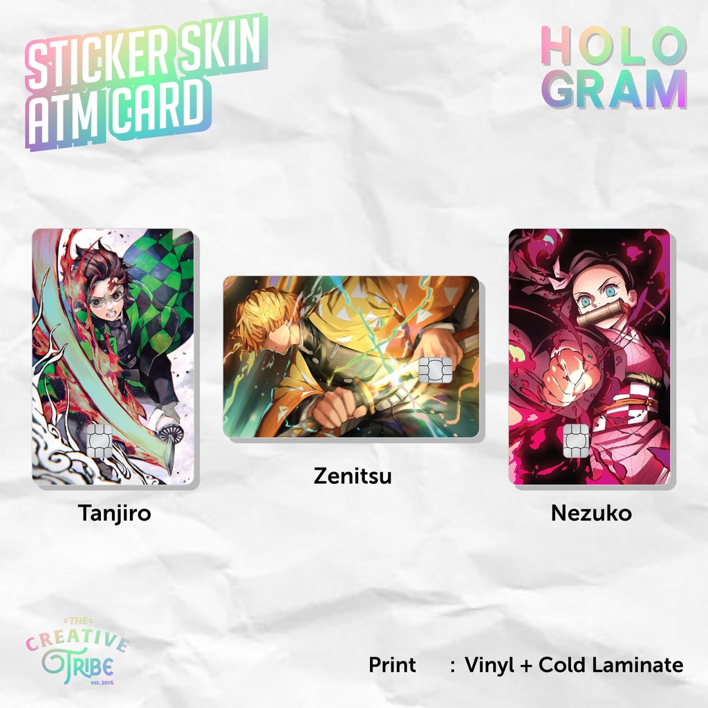 Demon Slayer - Sticker Skin Card HOLOGRAM Kimetsu no Yaiba - Vinyl ATM ...