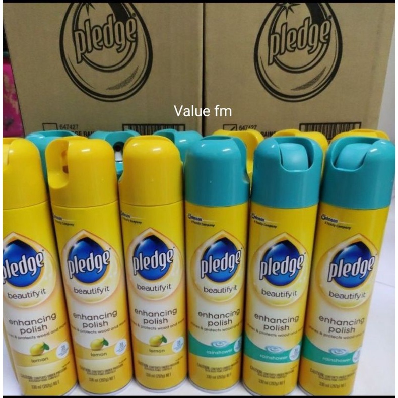 Pledge Furniture Polish Aerosol 330ml x 1( Lemon & Rainshower ...