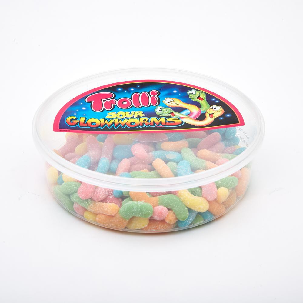 Trolli Sour Glow Worms Gummy Candy 500 g | Resealable Tub | 2025 ...