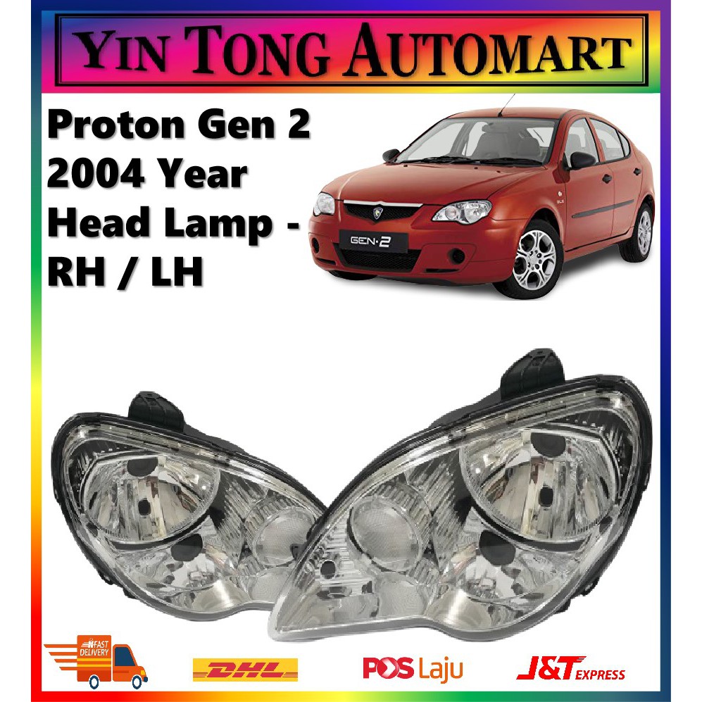 Proton Gen 2 Head Lamp 2004 Year With Or Without Bulb - 1PC | Shopee ...