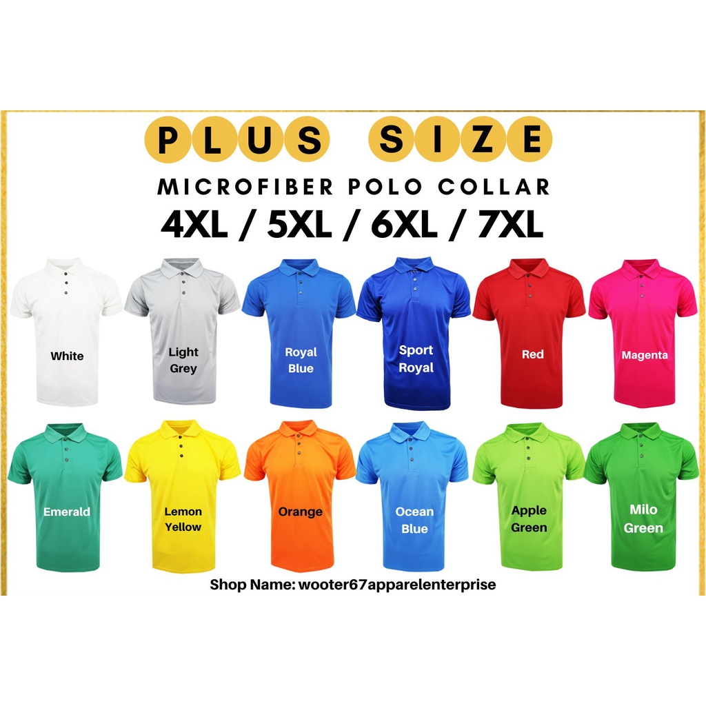 (4XL-7XL) Plus Size Microfiber Polo Microfiber Collar Baju Lelaki Berkolar Plus Size | Shopee ...