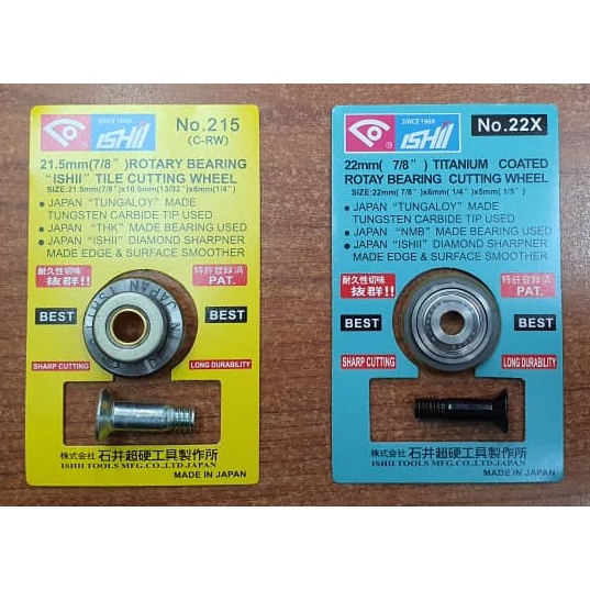 [100% Guniune Product] ISHII ROTATY BEARING TILE CUTTING WHEEL, NO.215 & NO.22X [MADE IN JAPAN ...