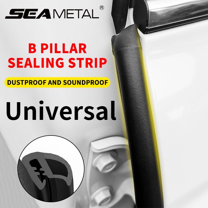 SEAMETAL Car Door Edge Protector Rubber Seal Strip B Pillar Soundproof Strip Universal Auto ...