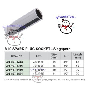 HIGH QUALITY M10 SPARK PLUG SOCKET MAGNETIC DRIVER DEEP SOCKETS DR 6PT ...