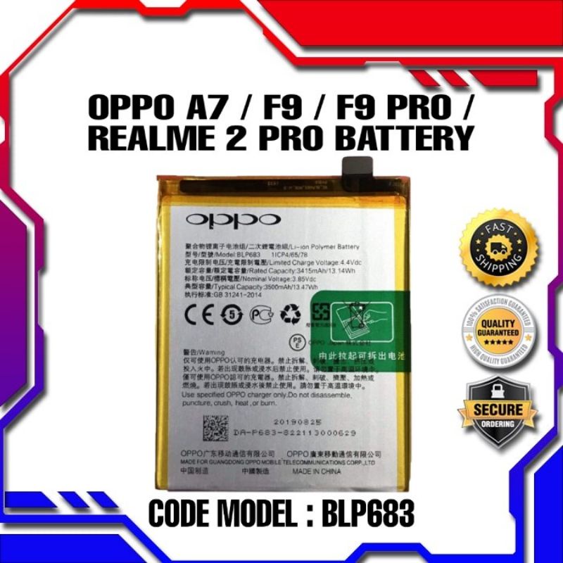 [BLP683] OPPO A7 / F9 / F9 PRO / REALME 2 PRO ORIGINAL BATTERY ...