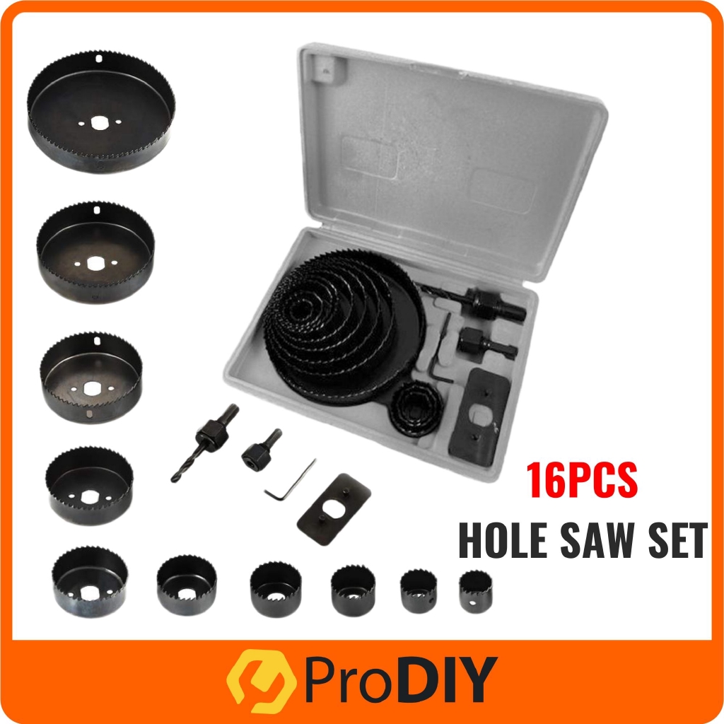 6PCS/16PCS Sharpened Teeth Carbon Steel Wood Hole Saw Kit Set in ...