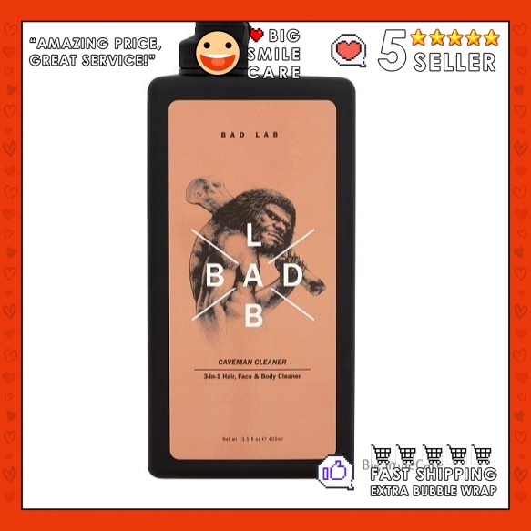 BadLab Caveman Cleaner 3-in-1 Hair Face Body Shampoo-400ml | Shopee ...