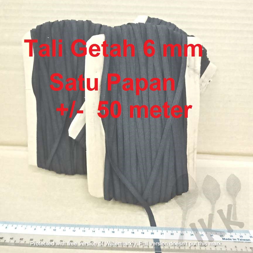 ( BJ 0581 ) Elastic band 8 cord / 6mm tali getah warna hitam +/- 50 ...
