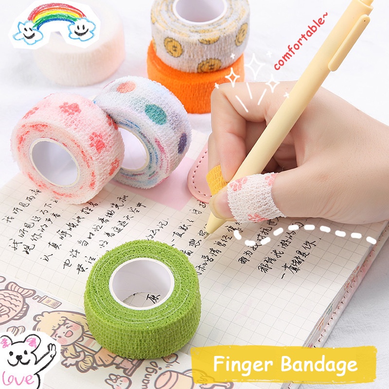 Cute Colorful Finger Bandage Tape Hand Bandage Self Adhesive Elastic ...