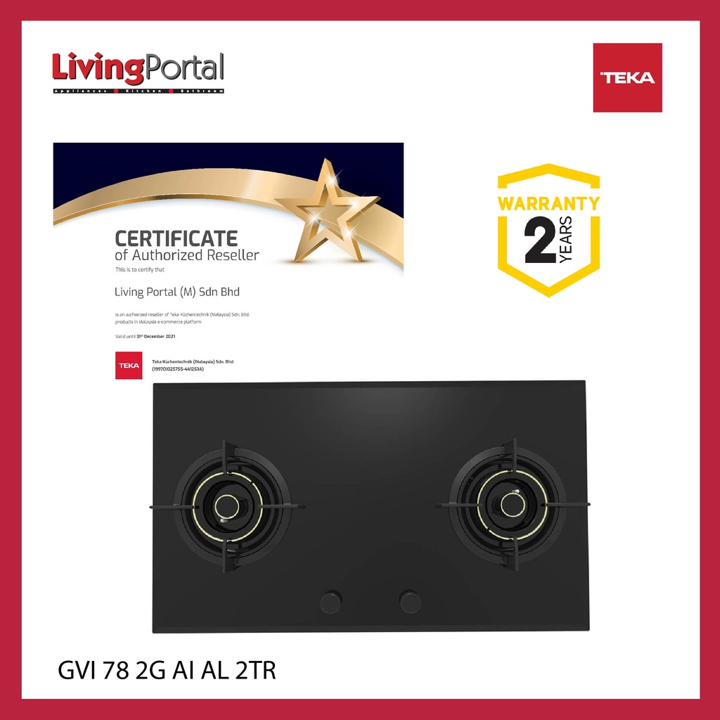 TEKA Built In Glass Gas Hob GVI 78 2G AI AL 2TR (READY STOCK) | Shopee ...