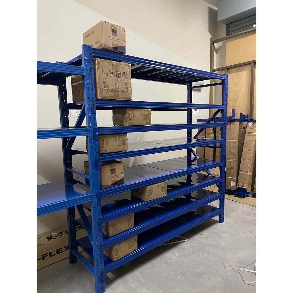 HEAVY DUTY RACK BESI RAK STORAGE Boltless Serbaguna Storage / Metal ...