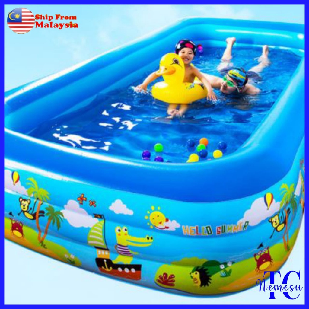 KOLAM MANDI PRINTED / SWIMMING POOL / KOLAM RENANG 3 LAYER MURAH (READY ...