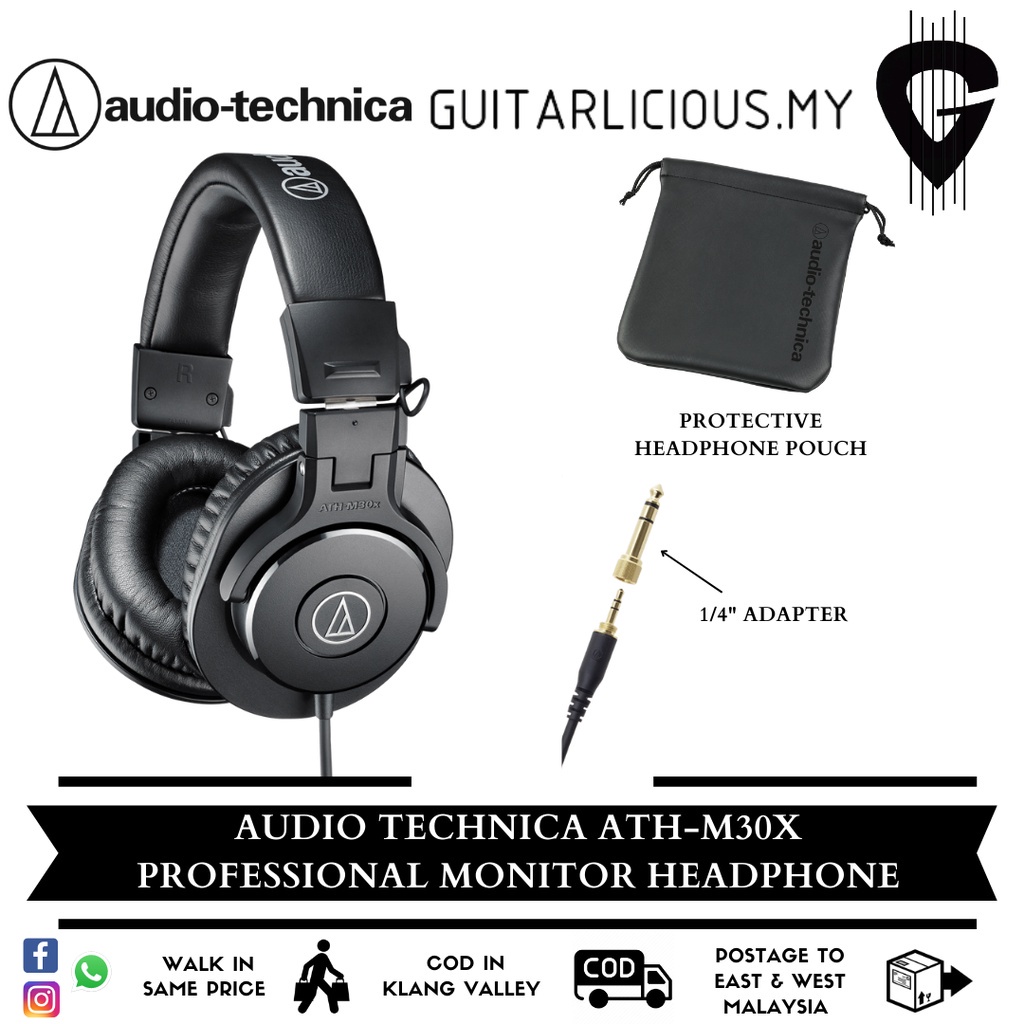 Audio Technica ATH-M30x Professional Monitor Headphone (ATH M30X / M30 ...